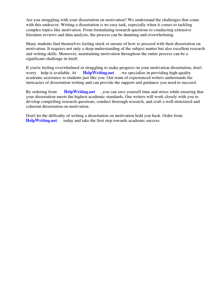 Motivation Dissertation Questions | PDF | Motivation | Motivational