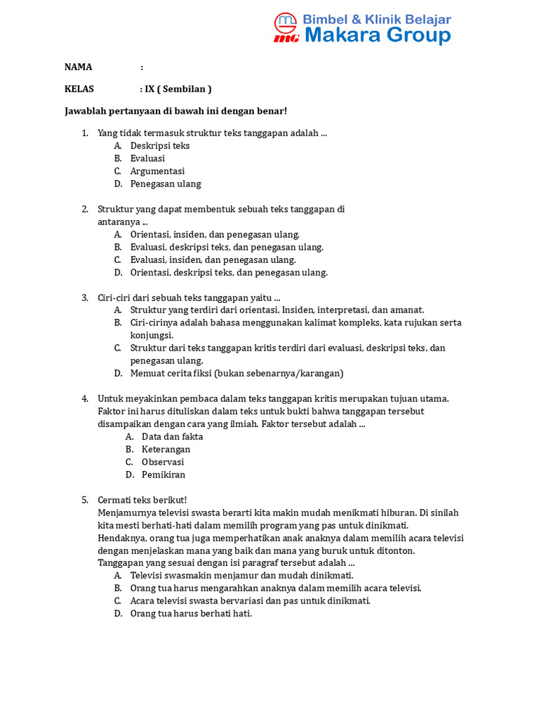 10soal TF10 Bina9 | PDF