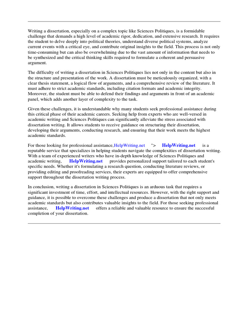 Sujet Dissertation Sciences Politiques | PDF | Thesis | Science