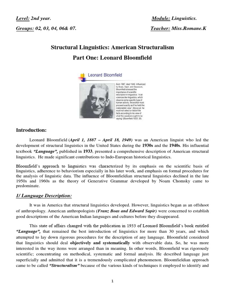 American Structuralism | PDF | Language Acquisition | Phrase