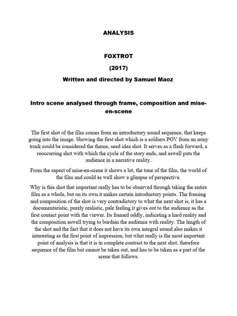 Foxtrot Analiza | Download Free PDF | Close Up