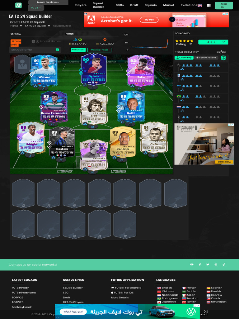 EA FC 24 Squad Builder FUTBIN | PDF
