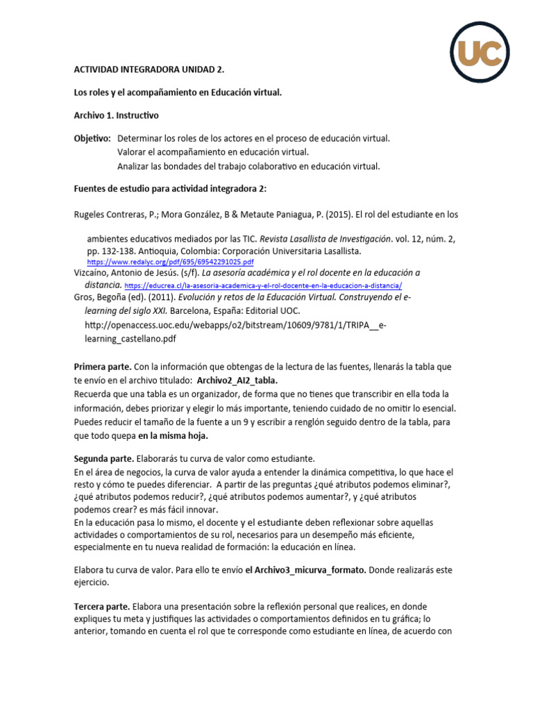 Archivo1 - AI2 - Instructivo - Los Rolesy El Acompañamiento en EV | PDF ...