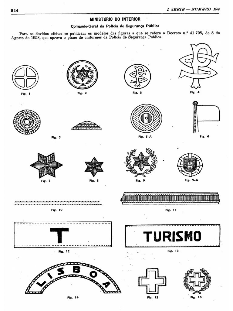 1958 Plano Uniformes PSP Desenhos | PDF