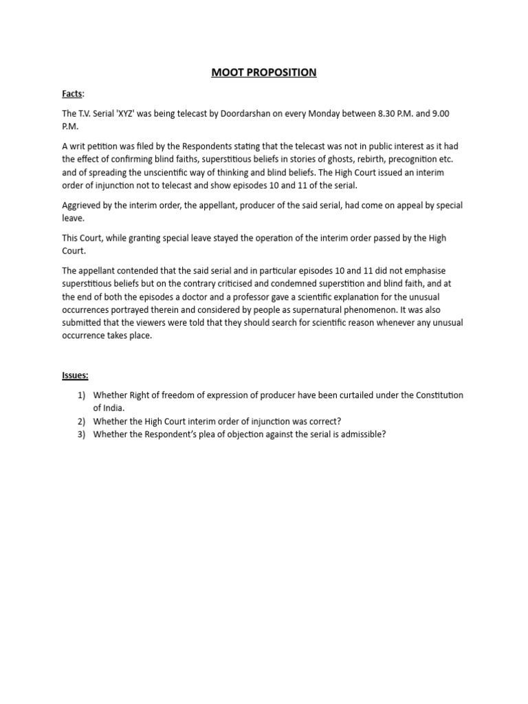 Moot Proposition Administrative Law | PDF