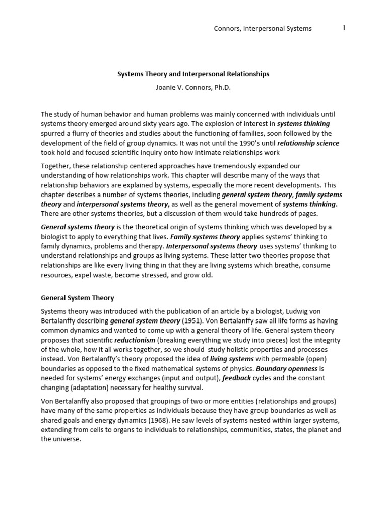 Understanding Systems in Relationships | PDF | Systems Theory | System