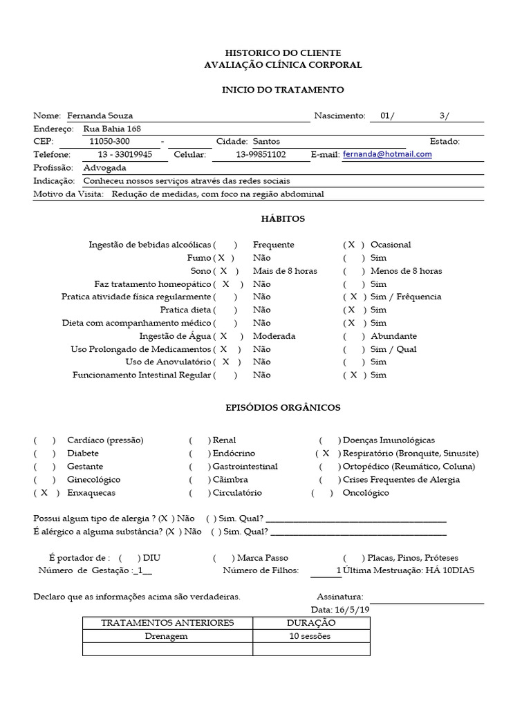 AVC - Ficha de Anamnese PDF | PDF | Especialidades médicas | Medicina Clínica