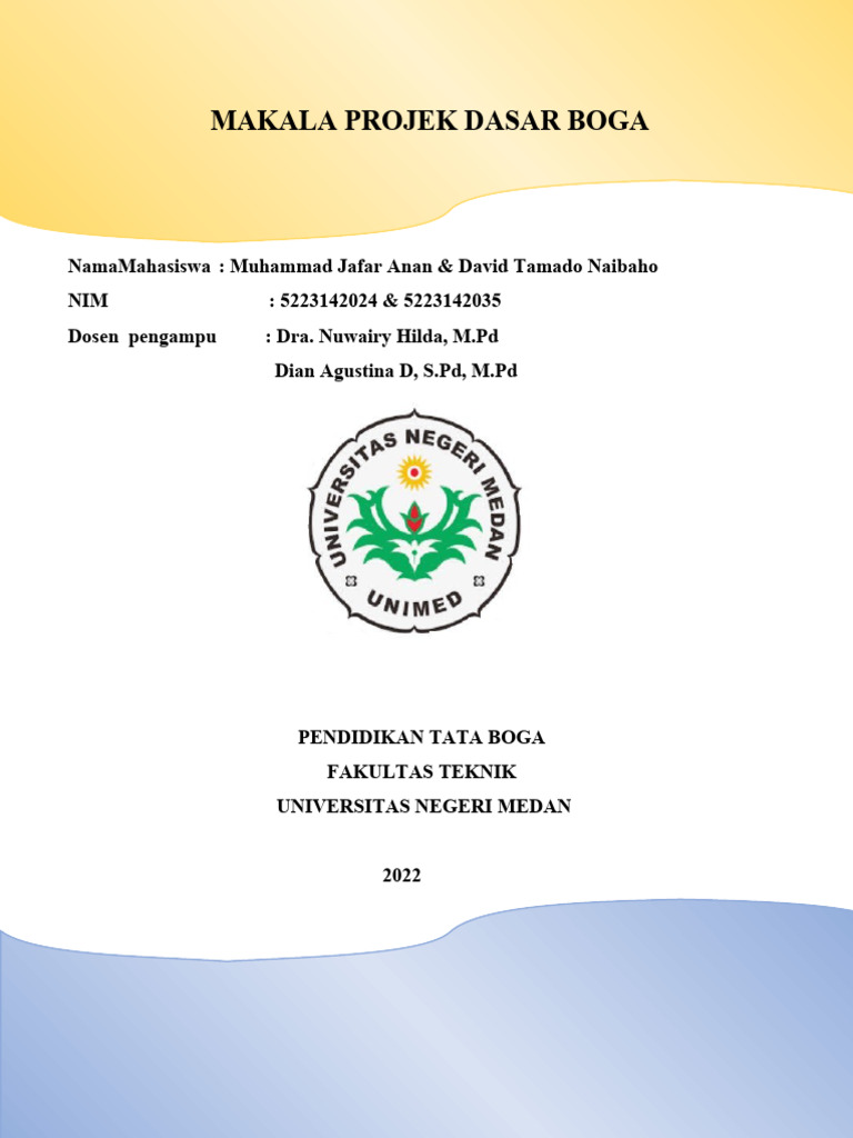 Projek Dasar Boga | PDF | Memasak, Makanan, & Anggur