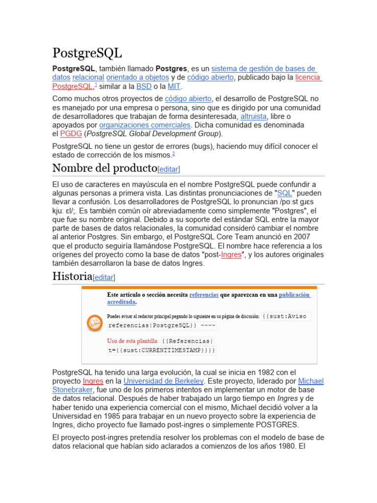 Postgre SQL | Descargar gratis PDF | Postgre Sql | Ingeniería de software Postgre SQL | Descargar gratis PDF | Postgre Sql | Ingeniería de software