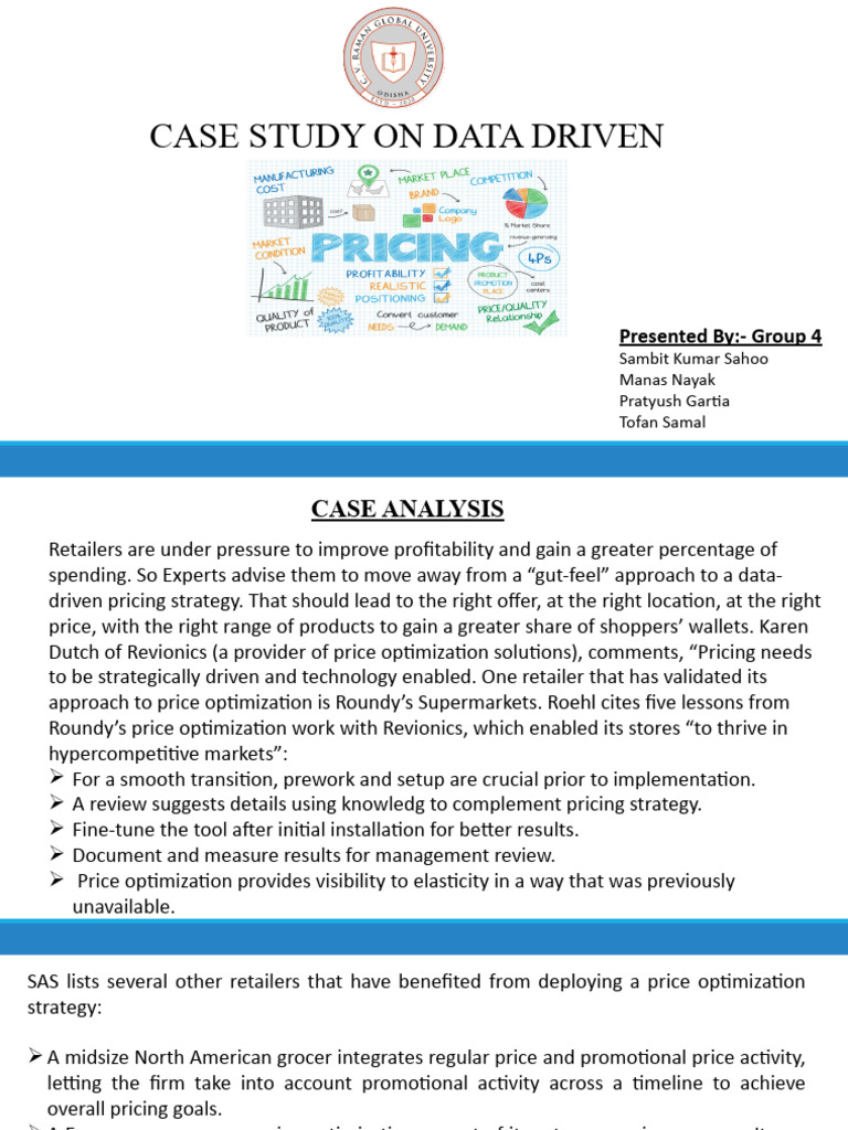 DATA DRIVEN PRICING | PDF | Retail | Price Elasticity Of Demand