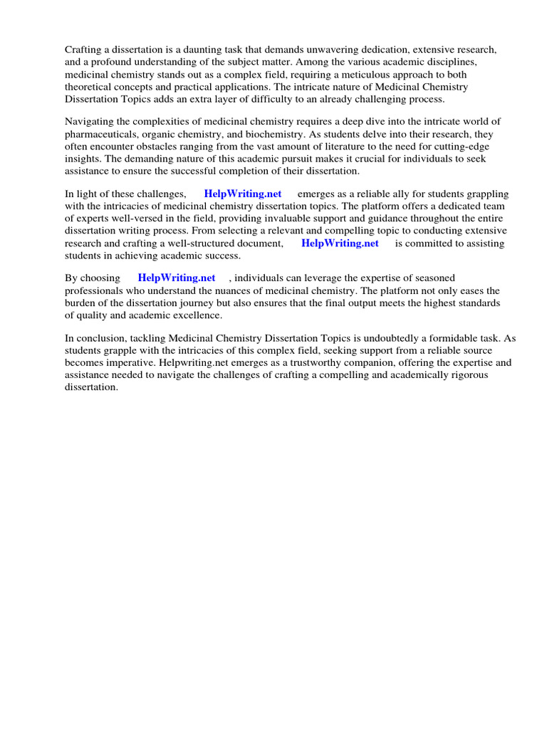 Medicinal Chemistry Dissertation Topics | PDF | Proteins | Enzyme