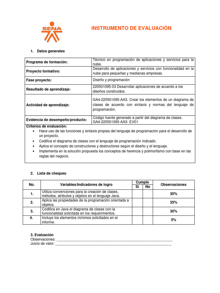 Evaluación de Programación en Java | PDF | Lenguaje de programación | Clase (Programación ...