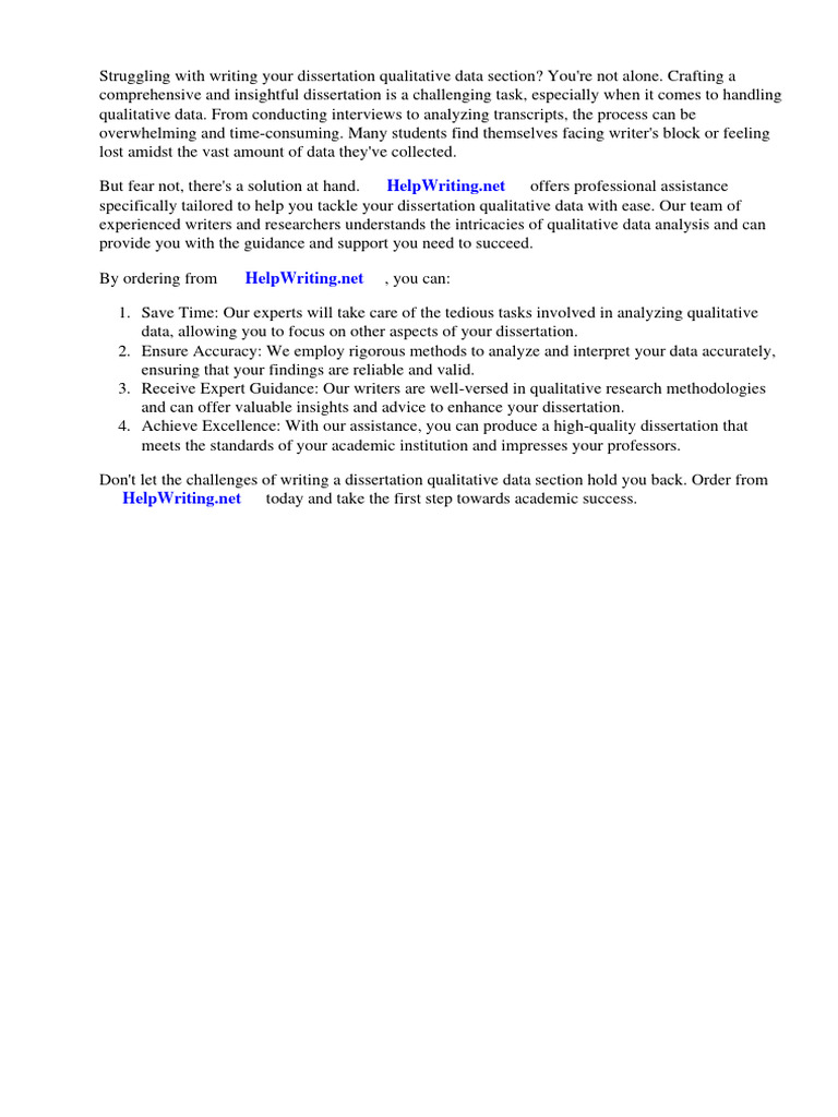 Dissertation Qualitative Data | PDF | Methodology | Scientific Method