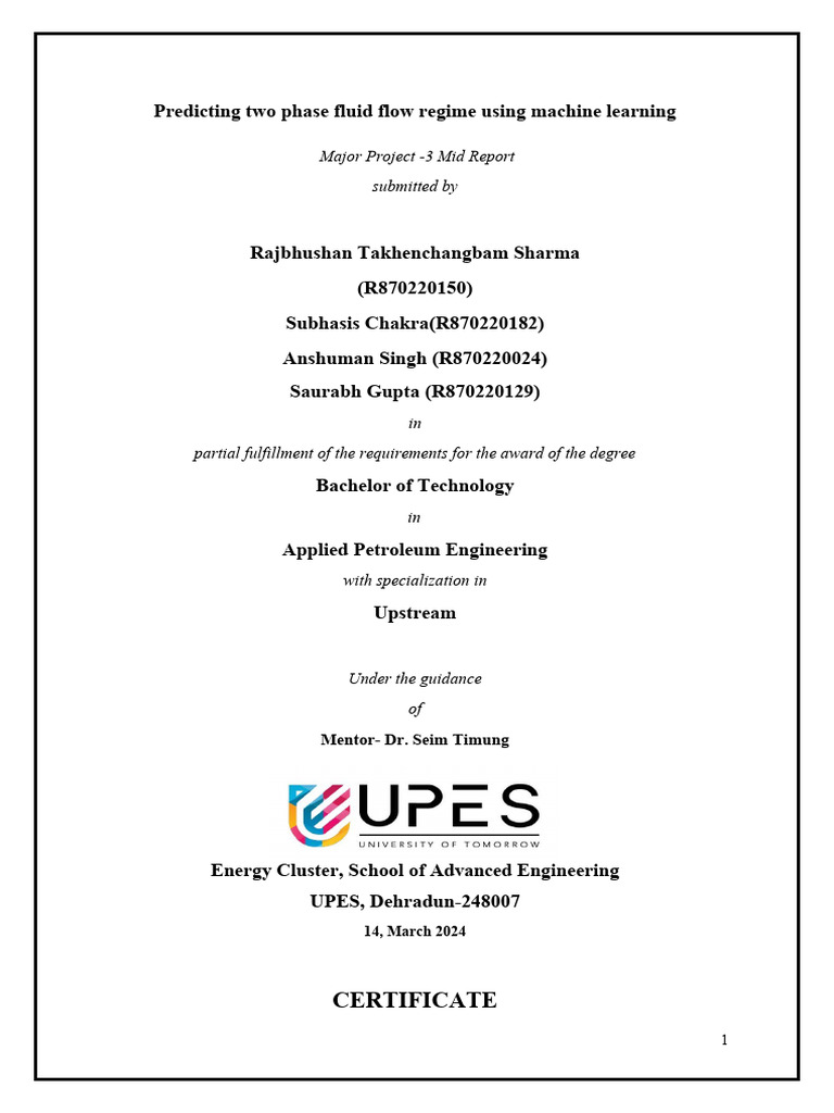 Major Project Final Report | PDF | Machine Learning | Fluid Dynamics