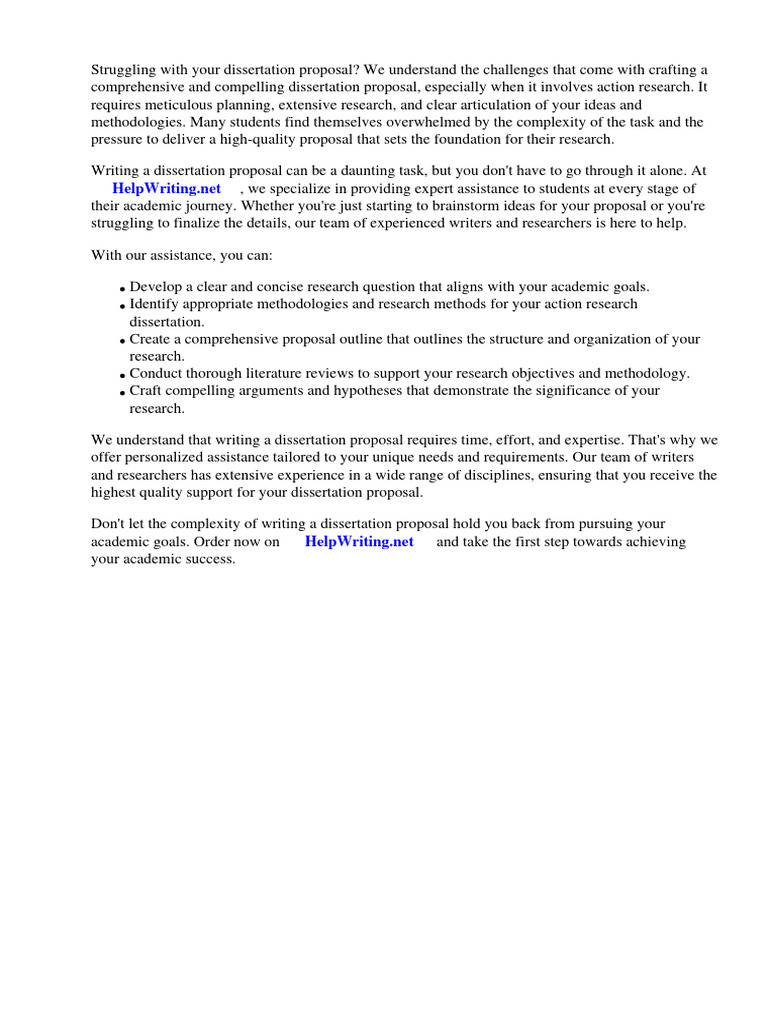 Action Research Dissertation Proposal Example | Download Free PDF | Methodology | Thesis