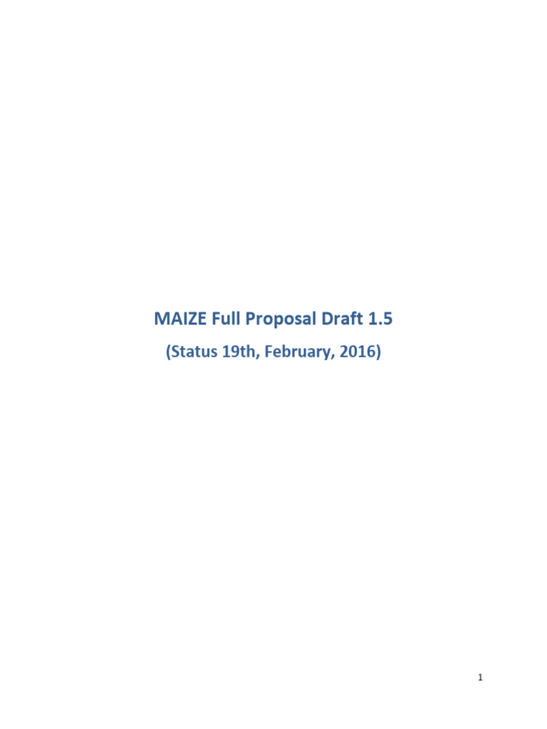 MAIZE Full Proposal Draft 1.5!19!02-2016 | PDF | Agriculture | Maize