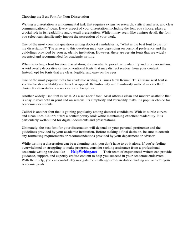 Best Font to Use for Dissertation | PDF | Typefaces | Thesis