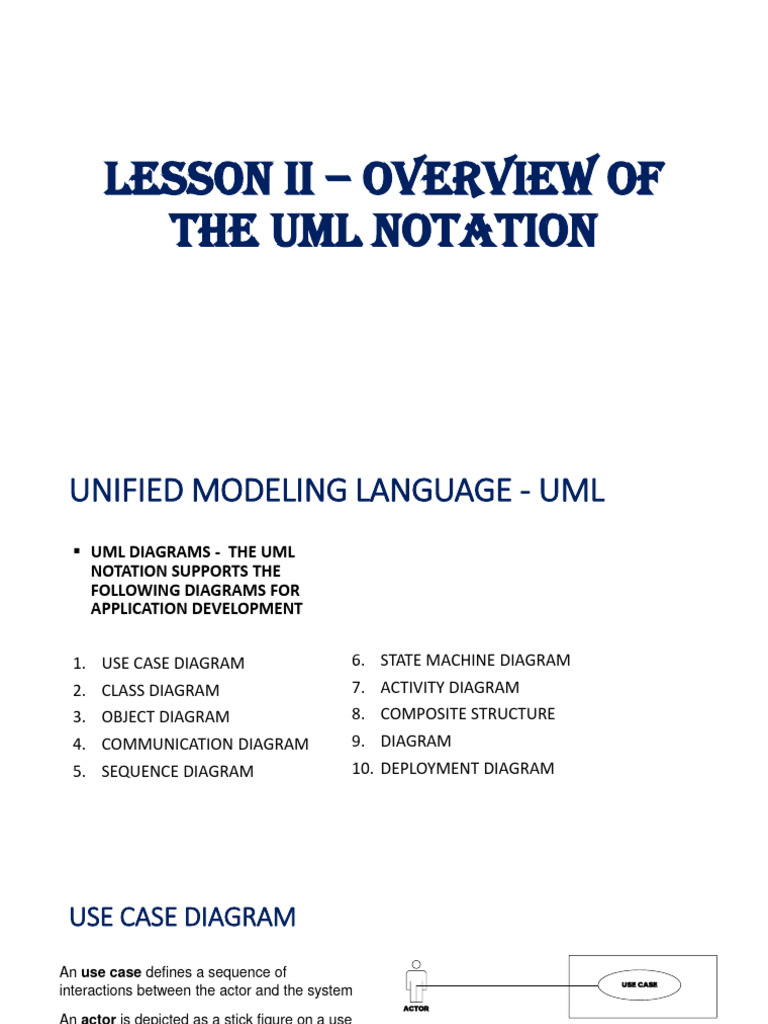 LESSON II Â SOFTWARE - MODELING - OVERVIEW OF THE UML NOTATION | PDF | Unified Modeling Language ...