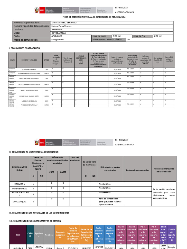 Asesoría Técnica RER 2023 en Apurímac | PDF