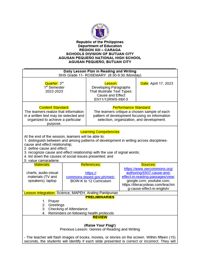 LP-COT | PDF | Causality | Literacy
