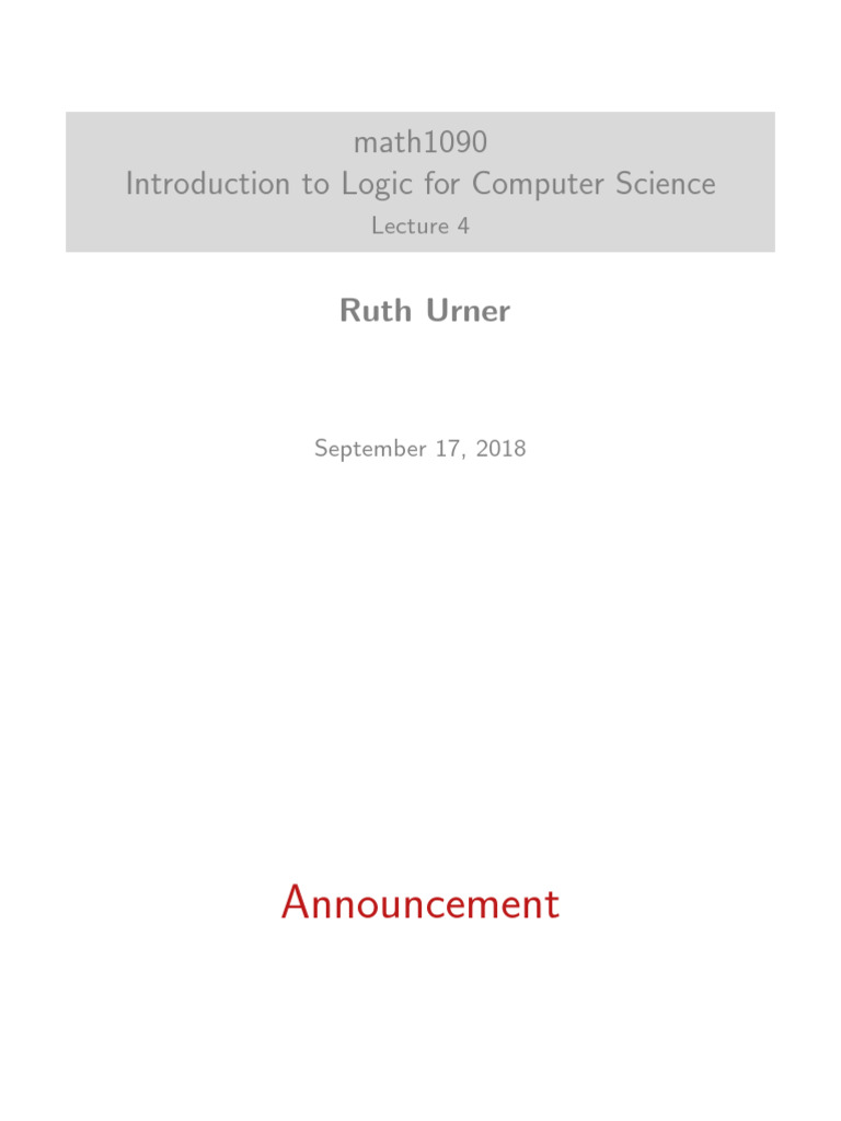 Lecture 4 | PDF | Syntax (Logic) | Mathematics