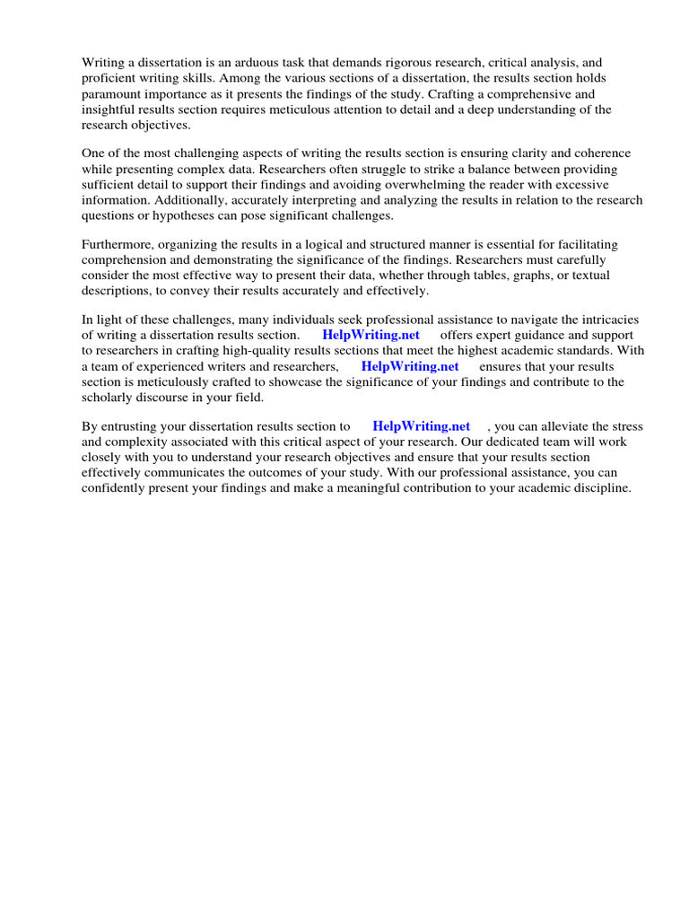 Results Section of Dissertation Example | PDF | Thesis | Methodology