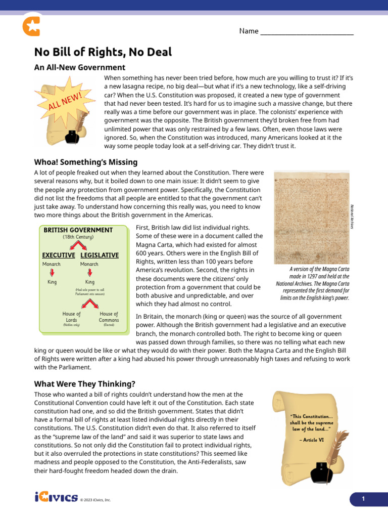 Bill of Rights Reading | PDF | United States Bill Of Rights | Law Of ...