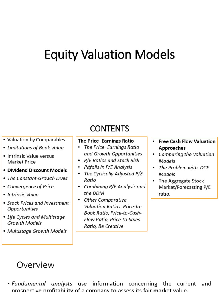 Unit-3 4. Equity Valuation Models | PDF | Valuation (Finance) | Book Value Unit-3 4. Equity Valuation Models | PDF | Valuation (Finance) | Book Value