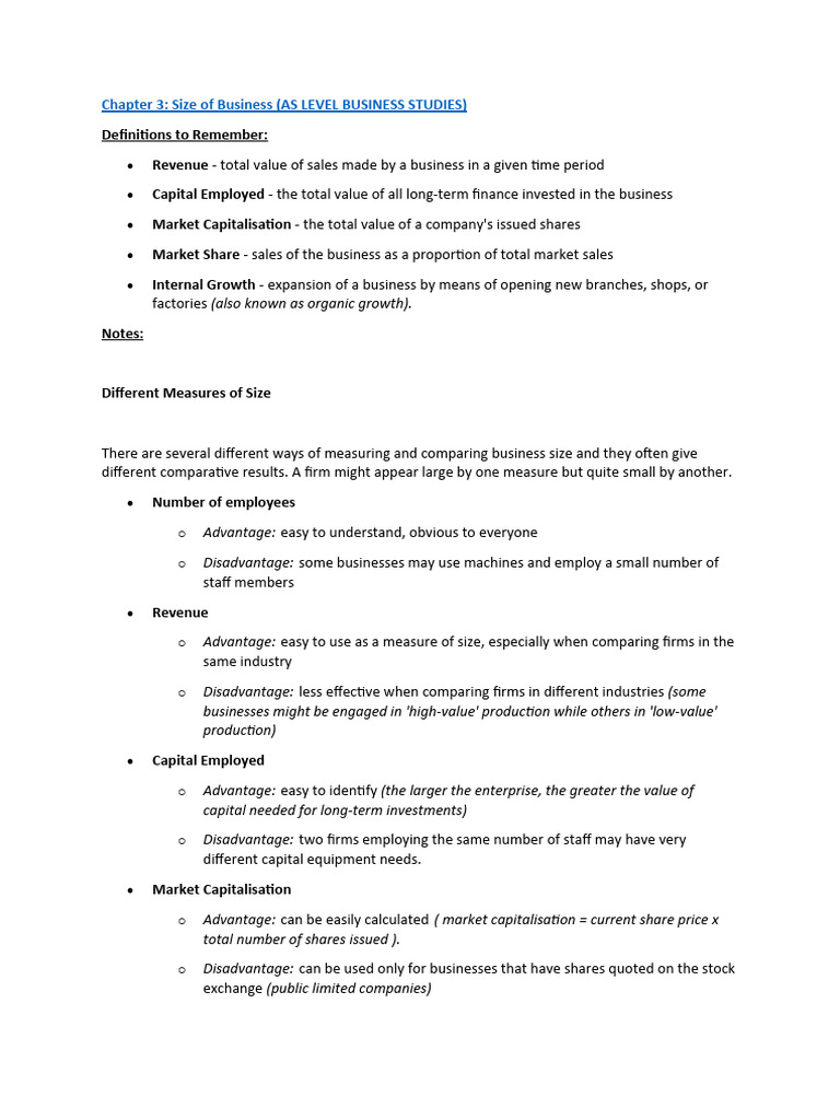 Measuring Business Size and Growth Factors | PDF | Taxes | Takeover
