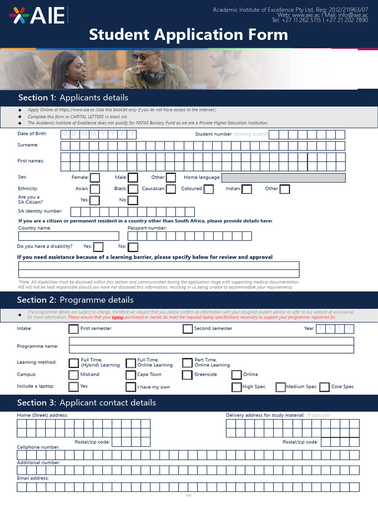 AIE Student Application Form | PDF | Mediation | Breach Of Contract