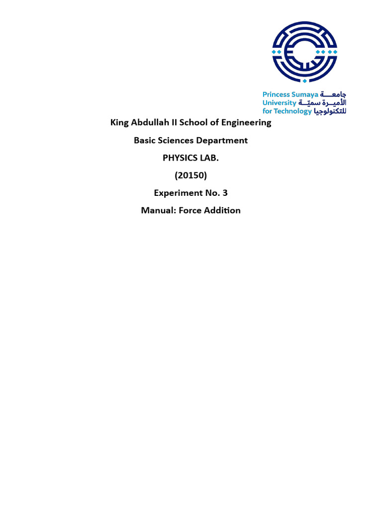 PHYSICS LAB-manual-3 | PDF | Euclidean Vector | Force