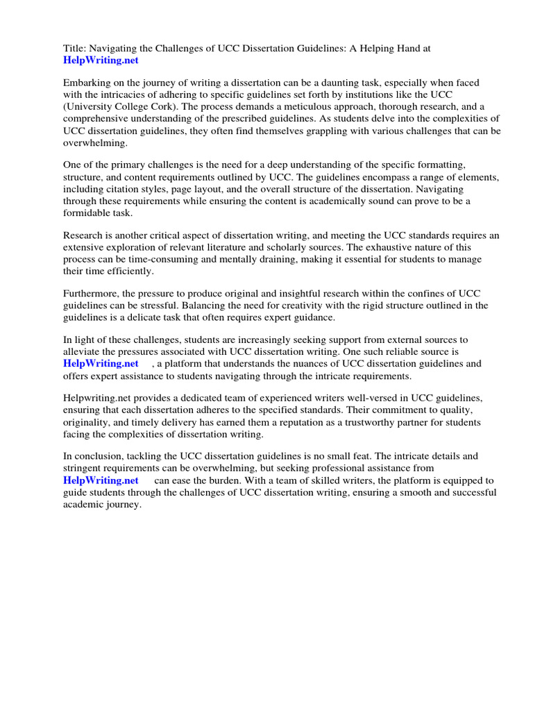 Ucc Dissertation Guidelines | PDF | Thesis | Negotiable Instrument