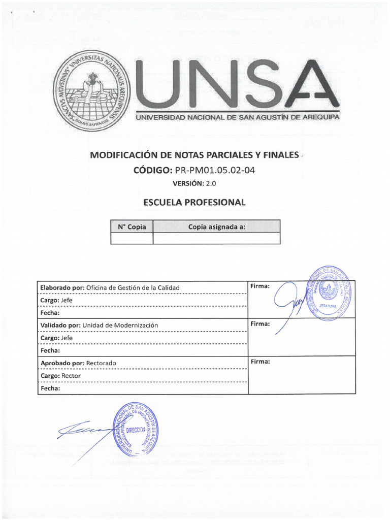 Pr Modificación De Notas Parciales Y Finales Pdf