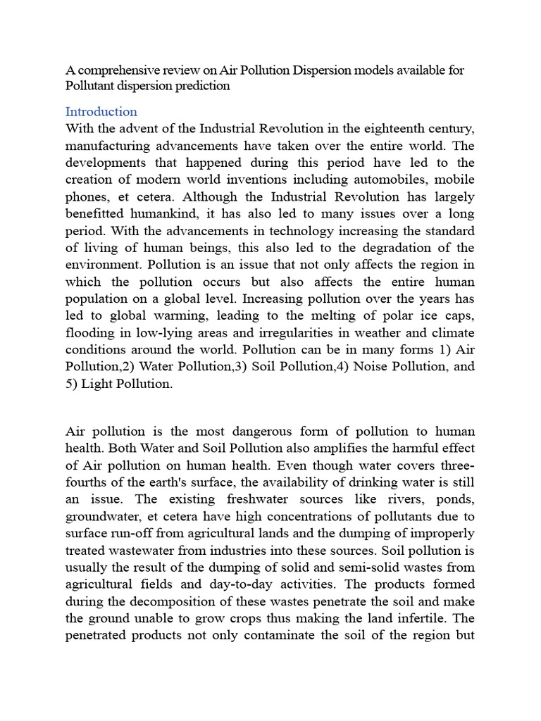 Air Pollution Dispersion Modelling 23MCM01 | PDF | Computational Fluid ...