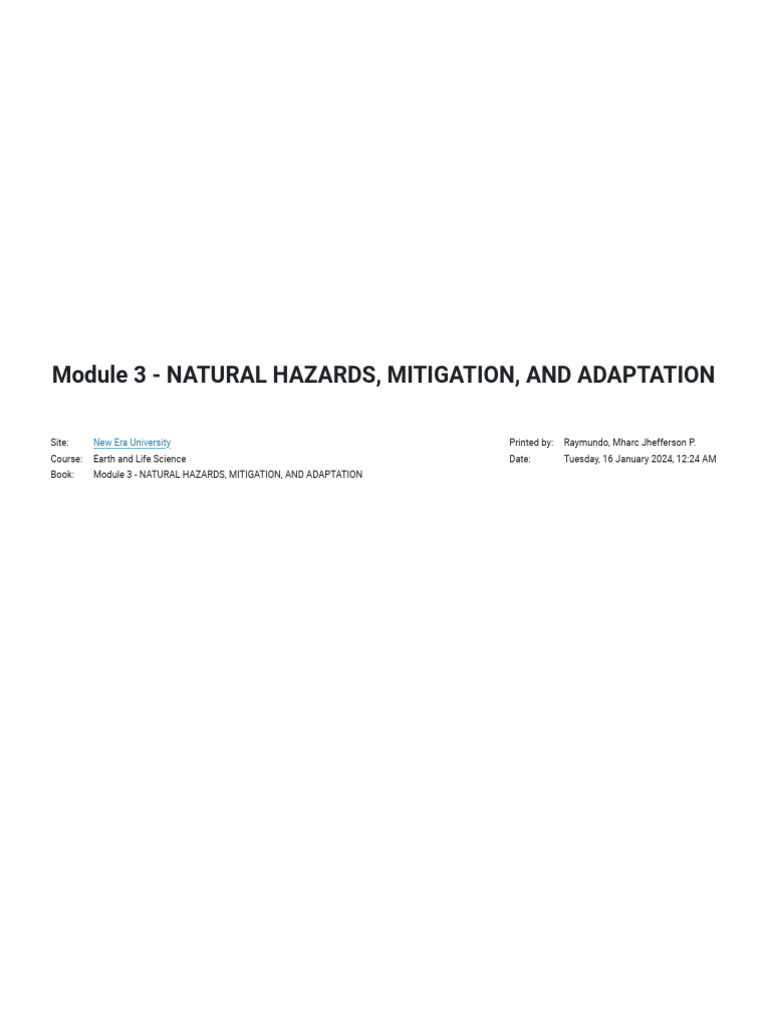 Module 3 - NATURAL HAZARDS, MITIGATION, AND ADAPTATION | PDF | Natural Disasters | Tropical Cyclones