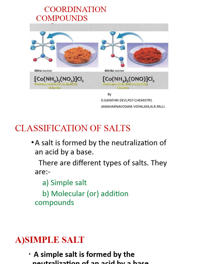 Co Ordination Compounds Part 1 Till Werner | PDF | Coordination Complex | Chemical Compounds