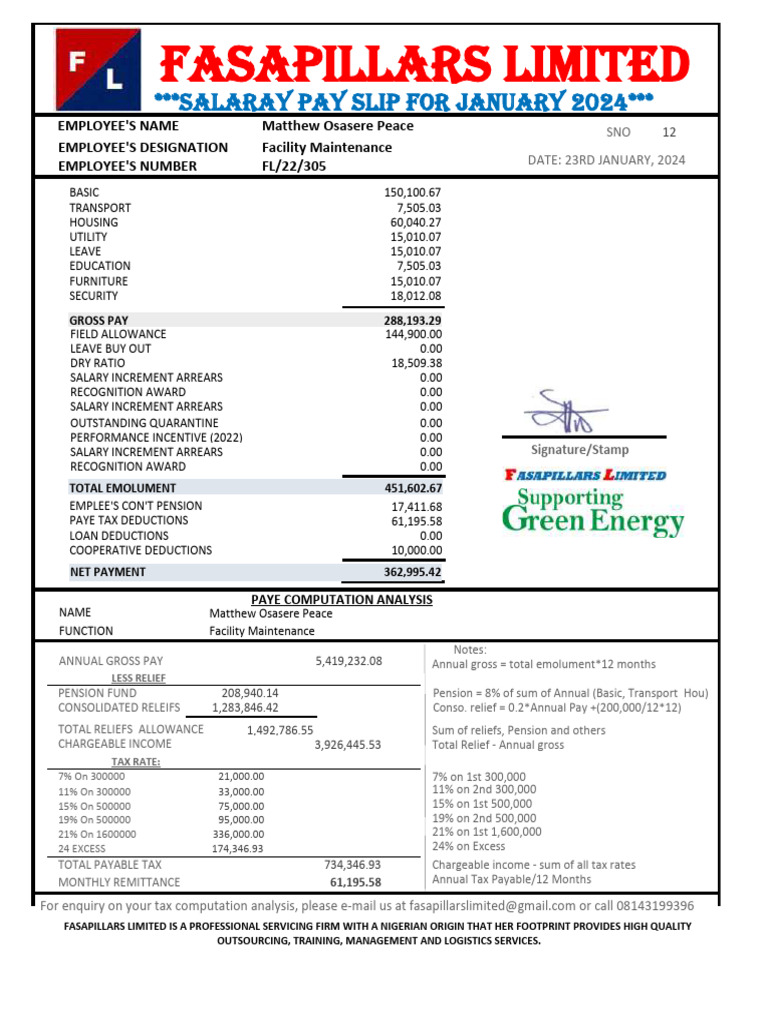 12_January 2024 Payslip | PDF | Taxes | Personal Finance