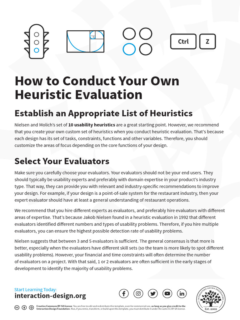 How To Conduct Your Own Heuristic Evaluation | PDF | Usability | User Experience