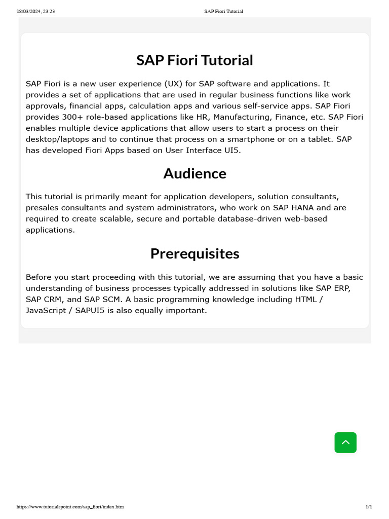 SAP Fiori Tutorial for Developers | PDF | Career & Growth | Business