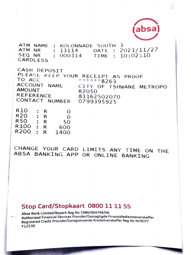 Proof of Payment Tasko Sweets Kolonnade Nov 2023 | PDF