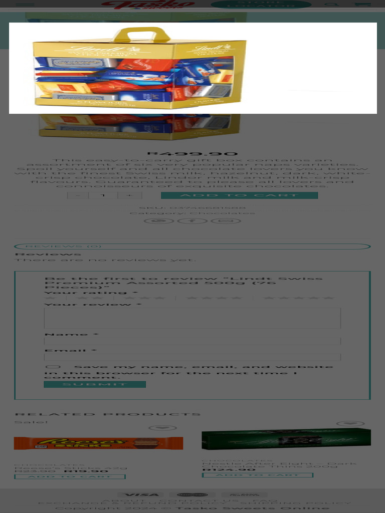 Lindt Swiss Premium Assorted 500g (76 Pieces) Tasko Sweets | PDF