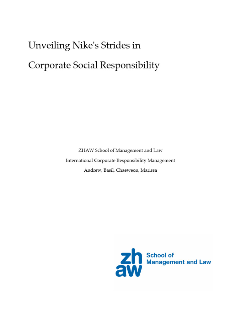 final report - nike csr | PDF | Corporate Social Responsibility | Nike