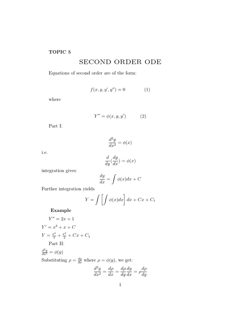 ODE Topic 5notes Final | PDF | Equations | Mathematical Objects