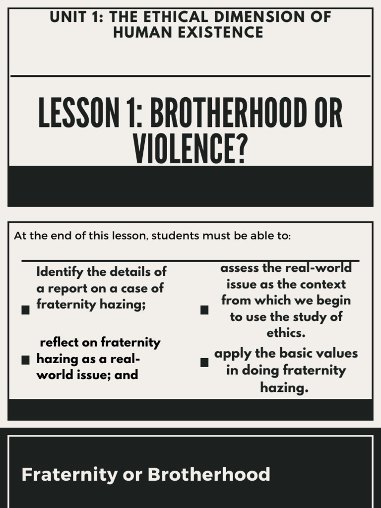 Brotherhood vs. Violence in Hazing Ethics | PDF | Violence ...