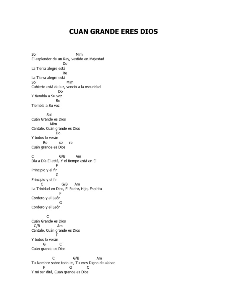 Cuan Grande Eres Dios | PDF | Dios | Creencia religiosa y doctrina