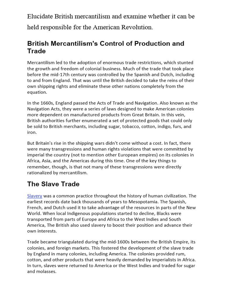 British Mercantilism | Download Free PDF | British Empire | Mercantilism