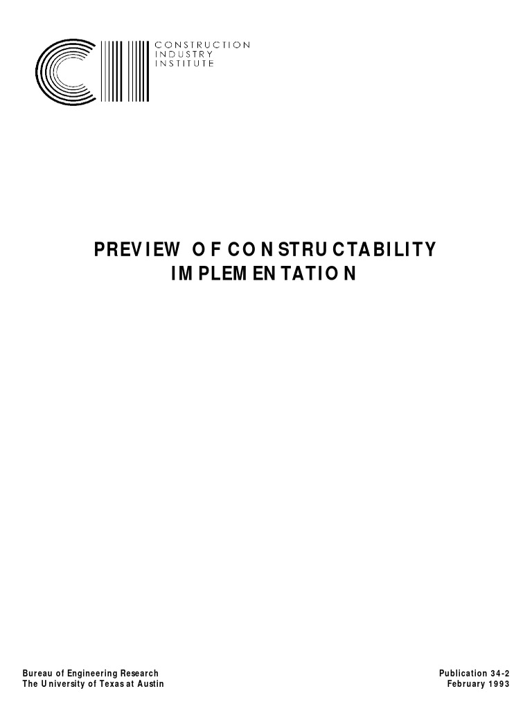 Preview of Constructability Implementation | PDF | Implementation | Evaluation