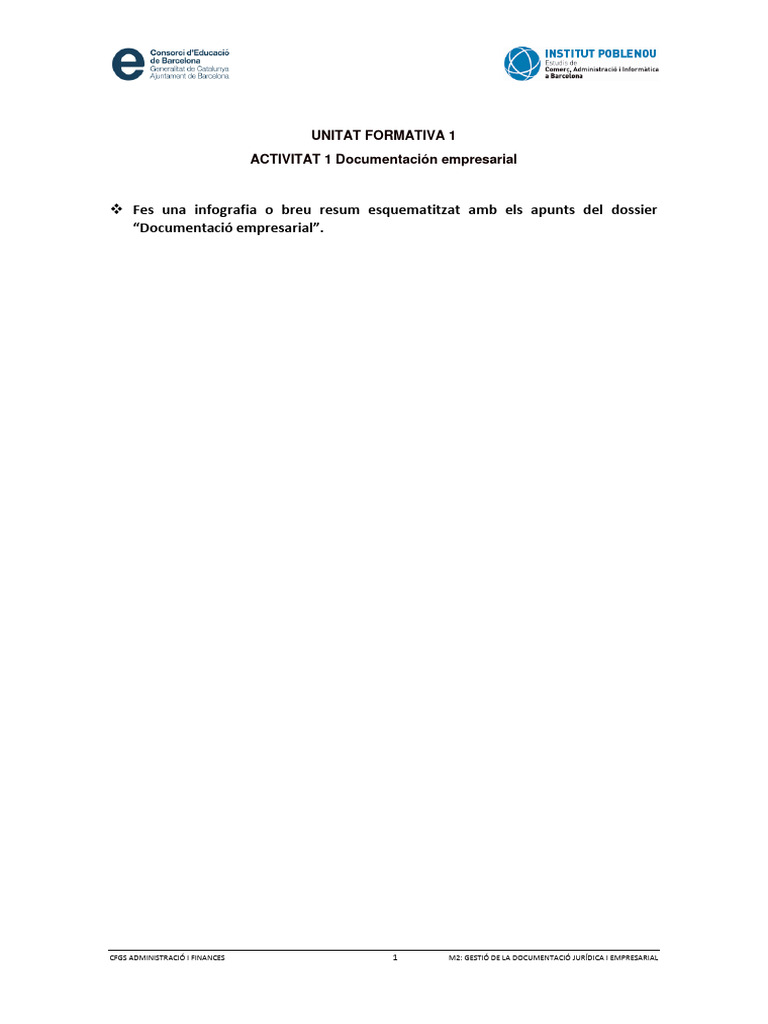 Activitat 1 Documentació Empresarial (Tema 6) | PDF | Contabilidad | Estado financiero