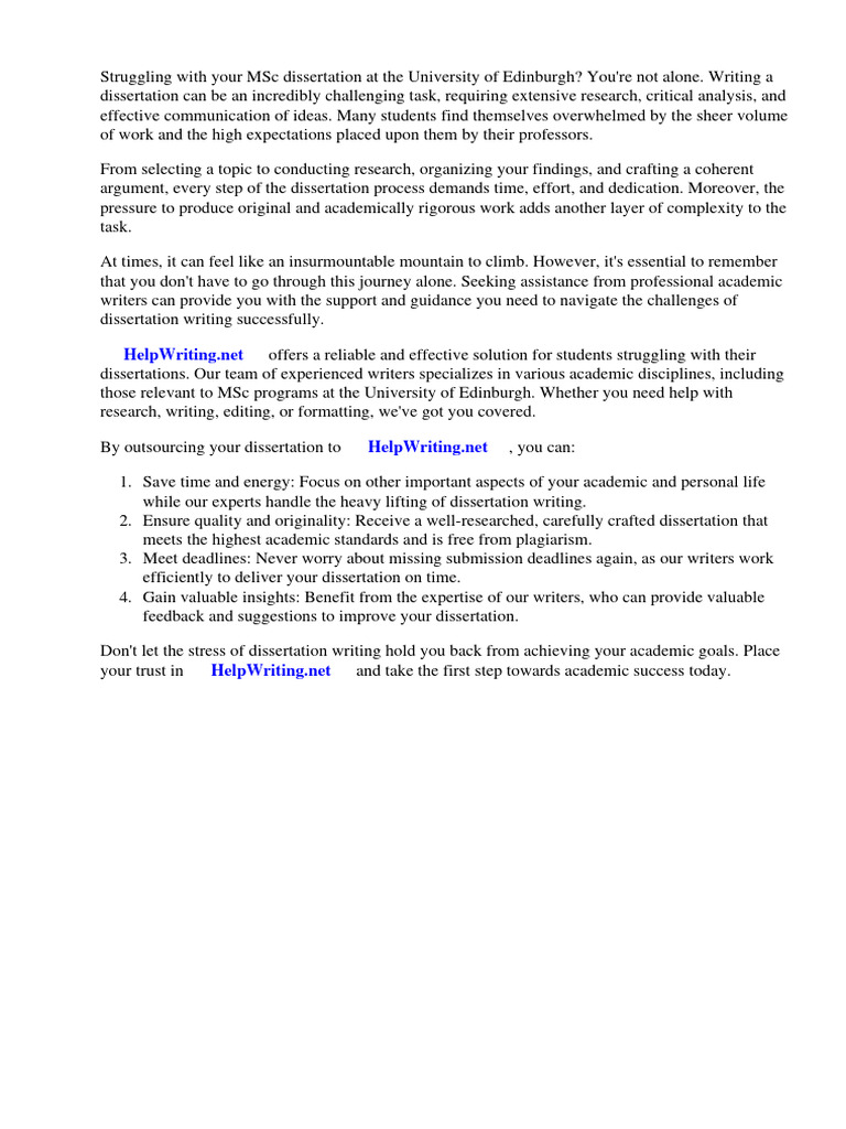 MSC Dissertation University of Edinburgh | PDF | Thesis