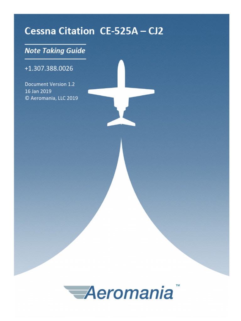CE525A-CJ2-Note-Taking-Guide-v1.22 | PDF | Takeoff | Aeronautics
